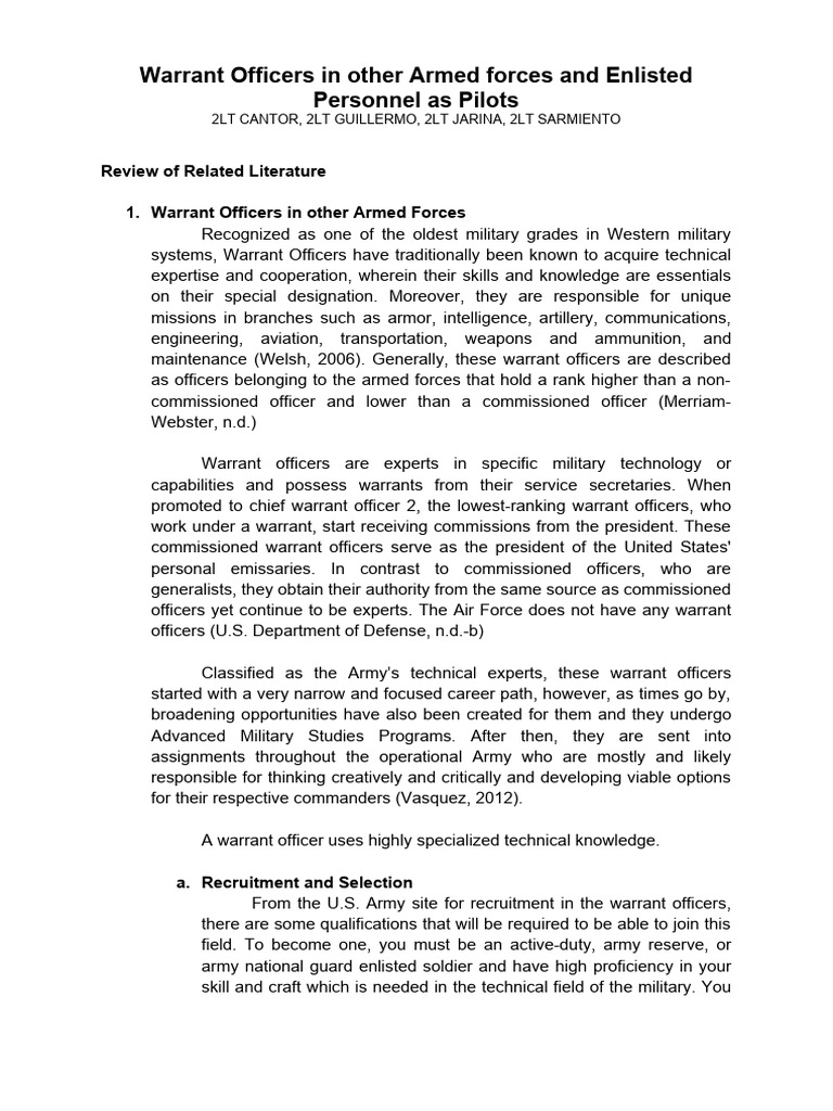 Warrant Officers as Military Pilots | PDF | Warrant Officer (United ...