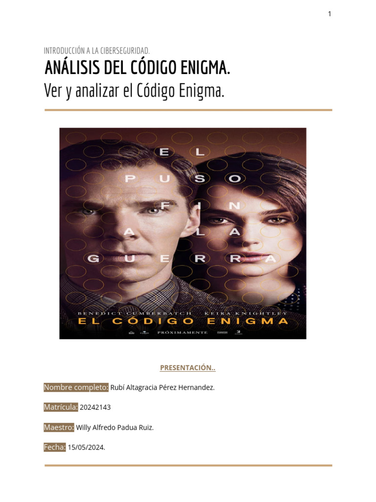 Alan Turing y el Código Enigma | PDF | Novela negra, policíaca y ...