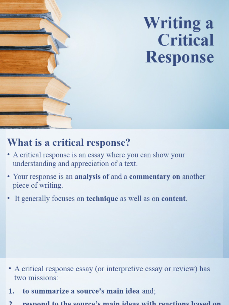 Writing A Critical Response | PDF | Essays | Cognition