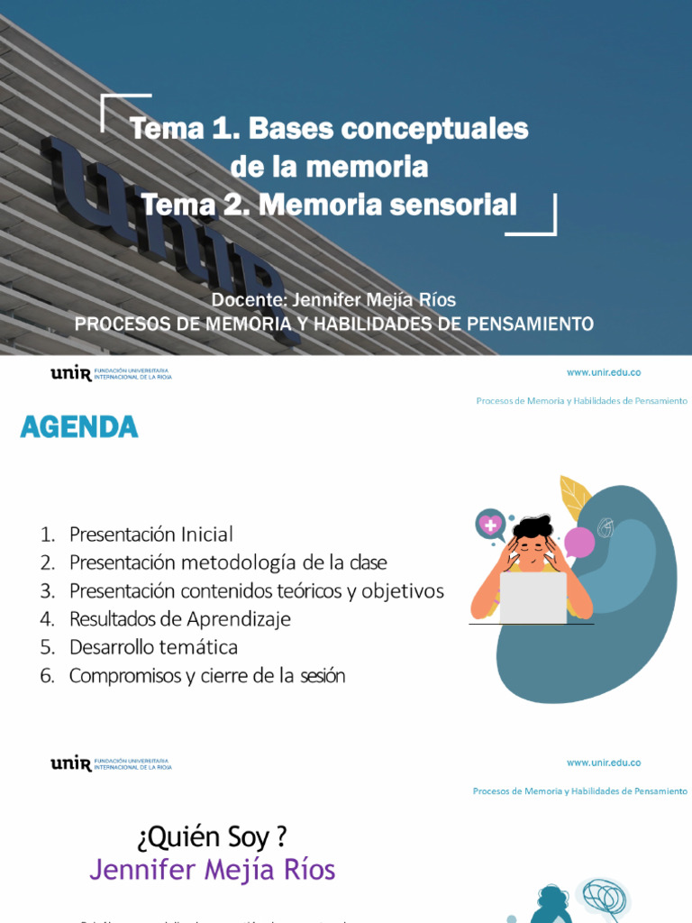 Tema 1 Bases Conceptuales Tema 2 - Memoria Sensorial | PDF