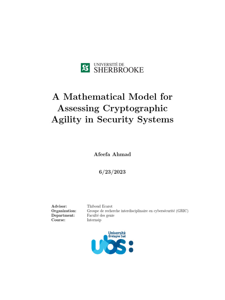 A Mathematical Model For Assessing Cryptographic Agility in Security ...