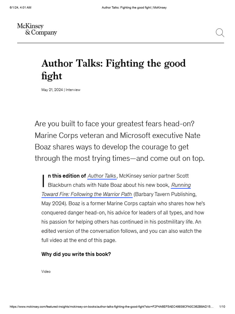 Courage and Leadership Insights from Nate Boaz | PDF | Mental Health ...