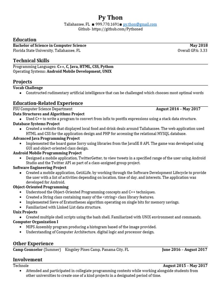 Py Thon-Software Developer Resume | PDF | Computer Programming | Application Software