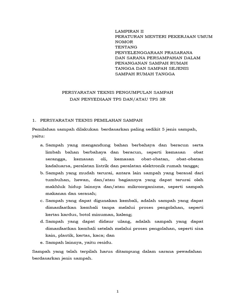 Lampiran-2_Persyaratan teknis TPS & TPS-3R | PDF