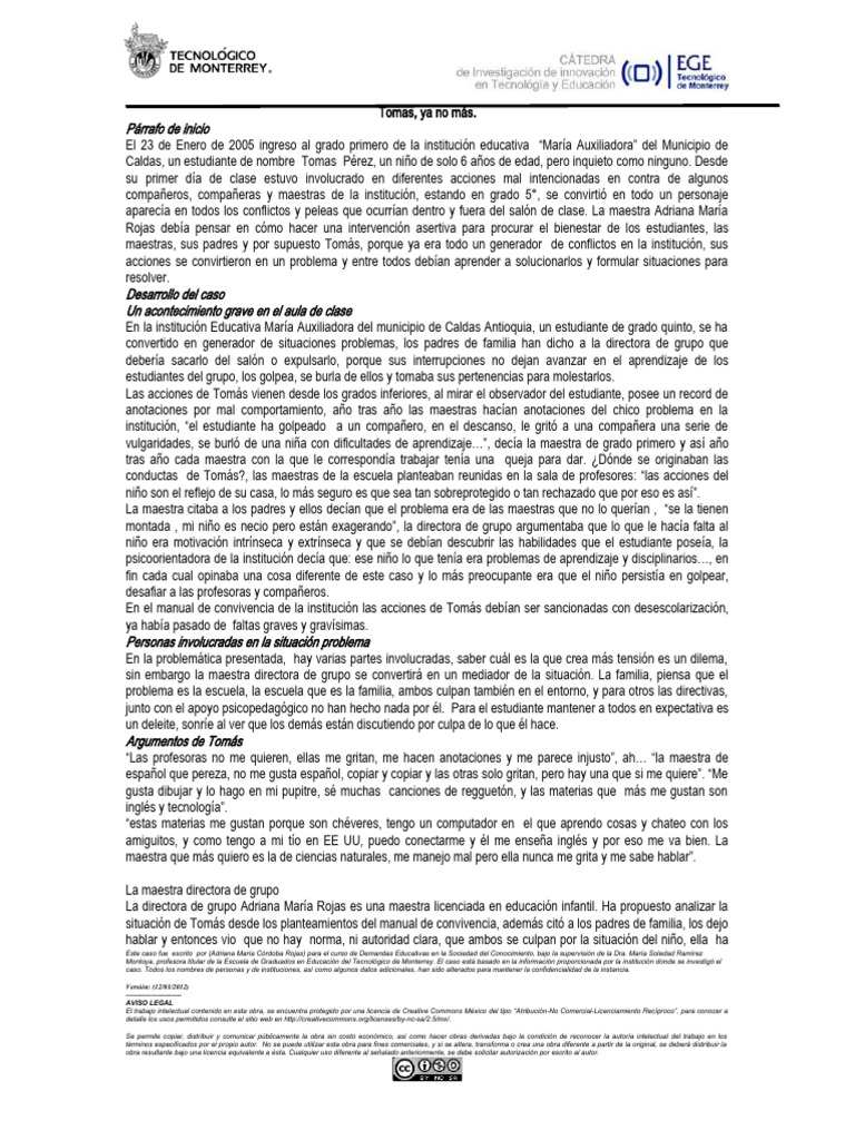 CASO1 | PDF | Creative Commons | Licencia Creative Commons