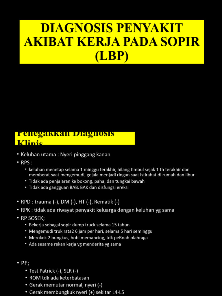 Diagnosis Okupasi LBP | PDF | Pengembangan Diri | Kesehatan Holistik