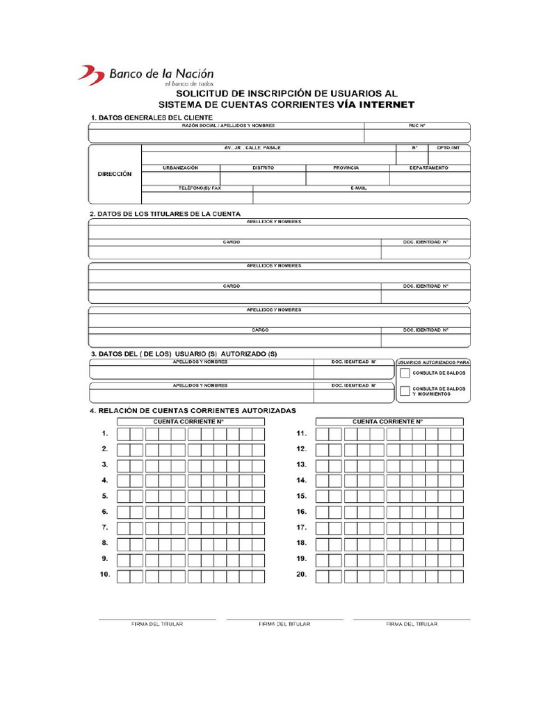 Solicitud de Inscripcion de Usuario Al Ssitema Ceuntas Corrientes Via ...