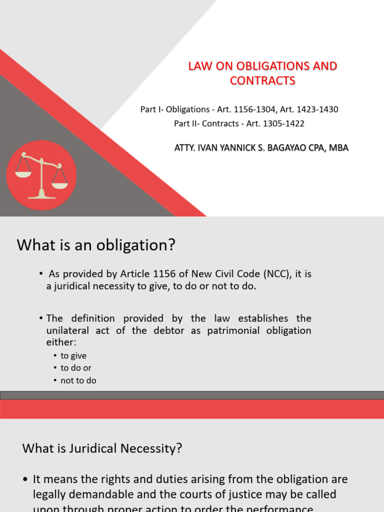 Part 1 Law On Obligation | PDF | Intestacy | Payments