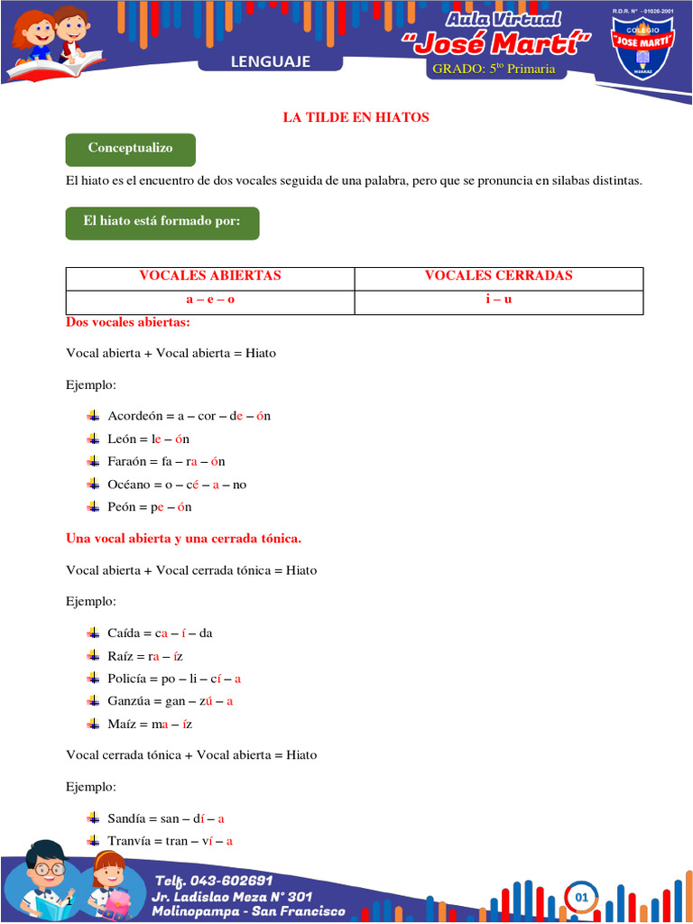 5 - L - La Tilde en Hiatos | PDF | Fonología | Lingüística