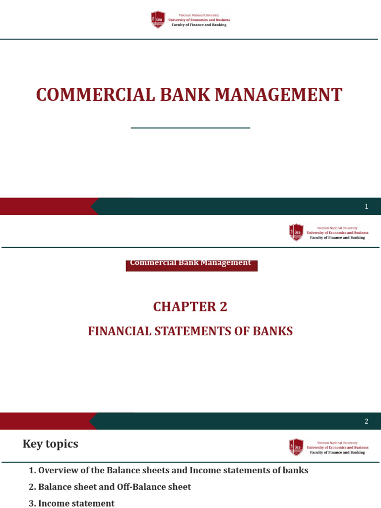 CHAPTER 2 Financial Statements of Banks | PDF | Equity (Finance) | Banks