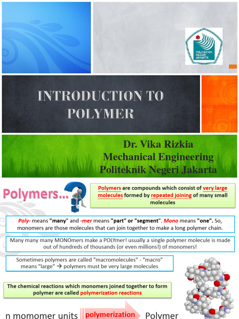 Introduction To Polymer | PDF | Polymers | Polyethylene