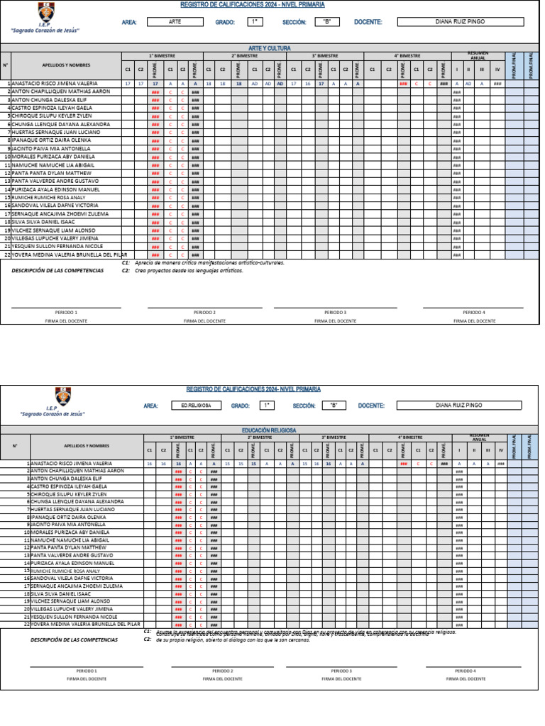 Registros 2024 1b Diana Ruiz Pingo | PDF