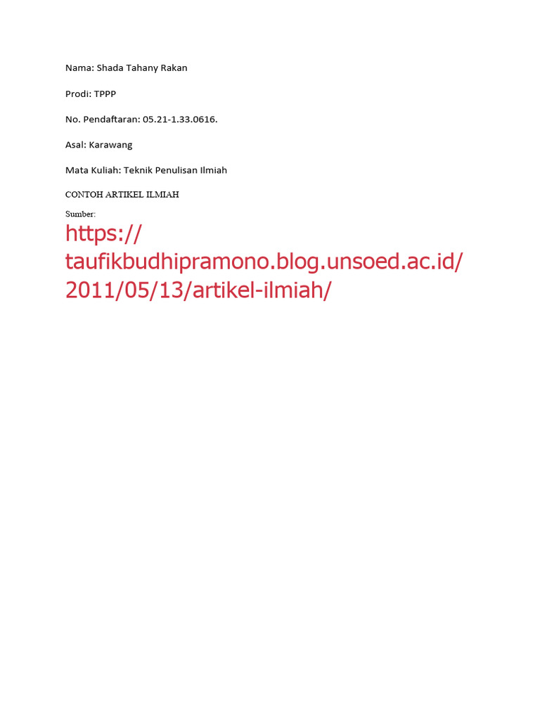 Contoh Artikel Ilmiah | PDF | Kesehatan Holistik