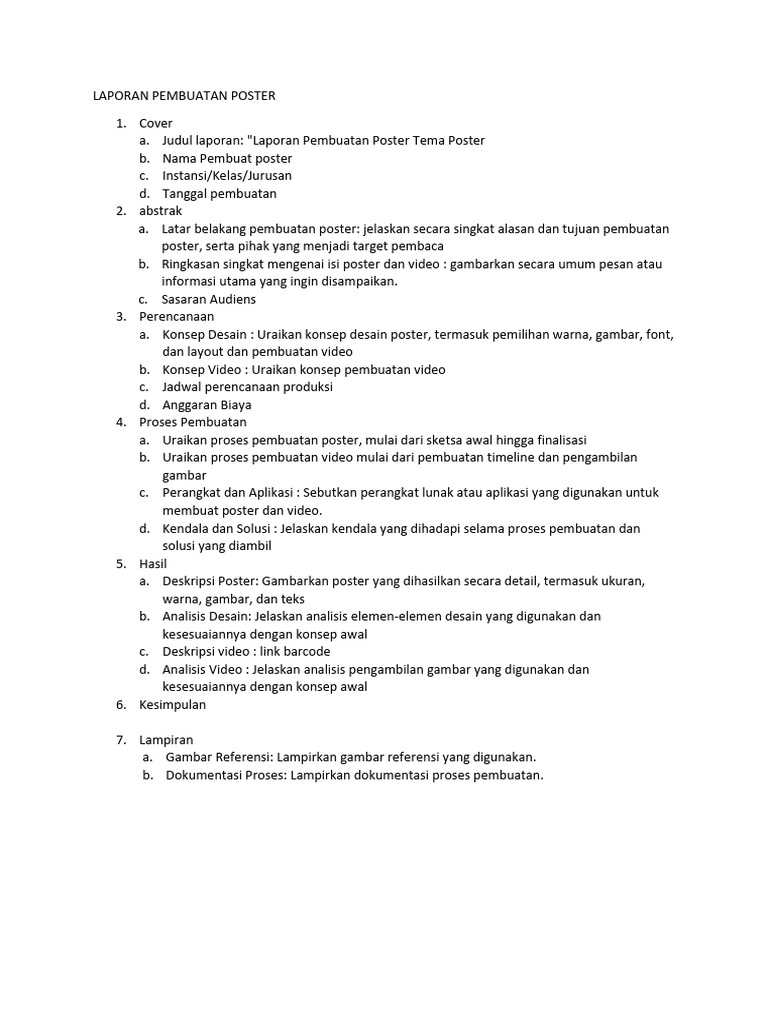Laporan Pembuatan Poster dan Video | PDF
