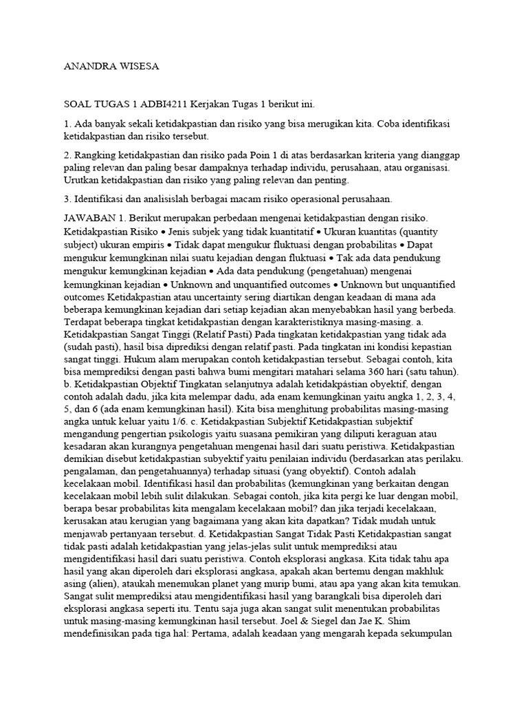 Anandra Wisesa Adbi4211 | PDF | Pengelolaan Keuangan & Uang