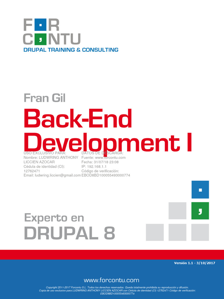 Forcontu d8 Back End Development1 Completo | PDF | Drupal | Php