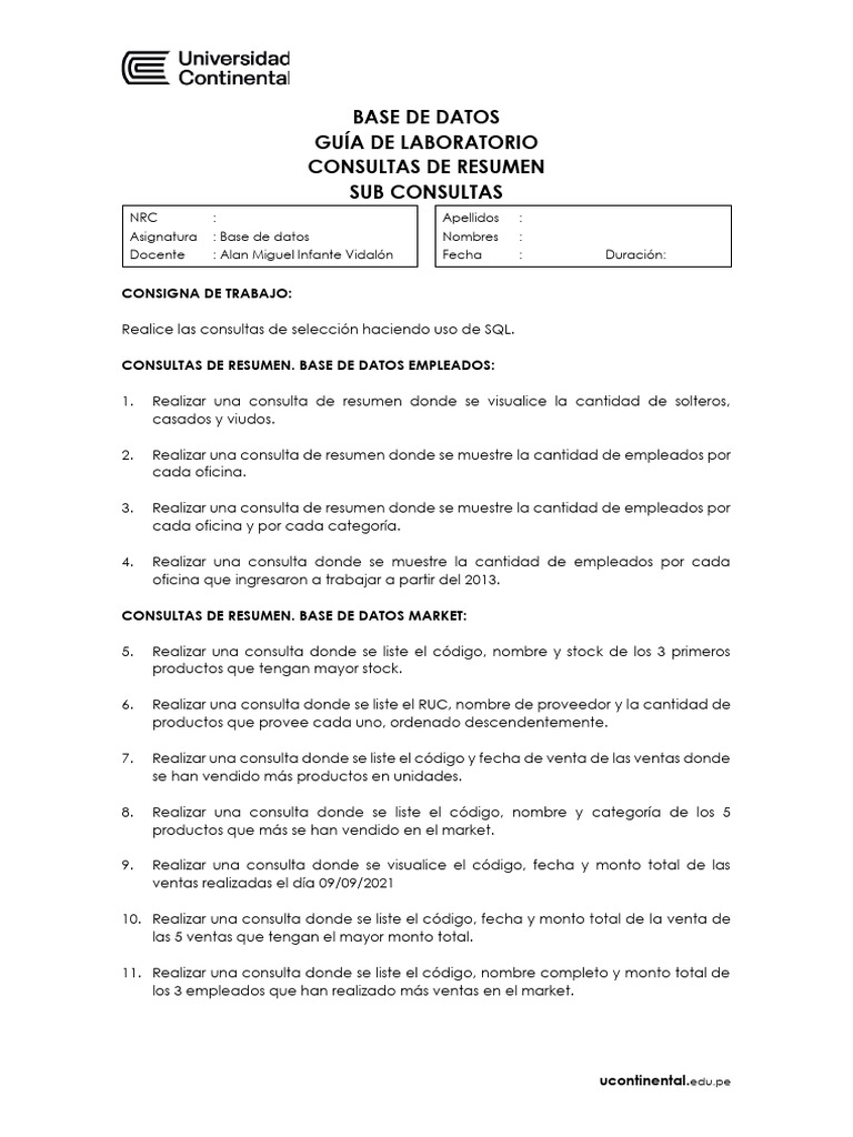 Consultas SQL para Análisis de Datos | PDF | Crecimiento personal y profesional