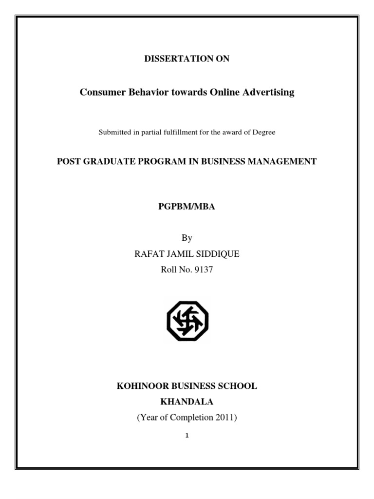 MBA Dissertation: Online Ads Analysis | PDF | Online Advertising ...