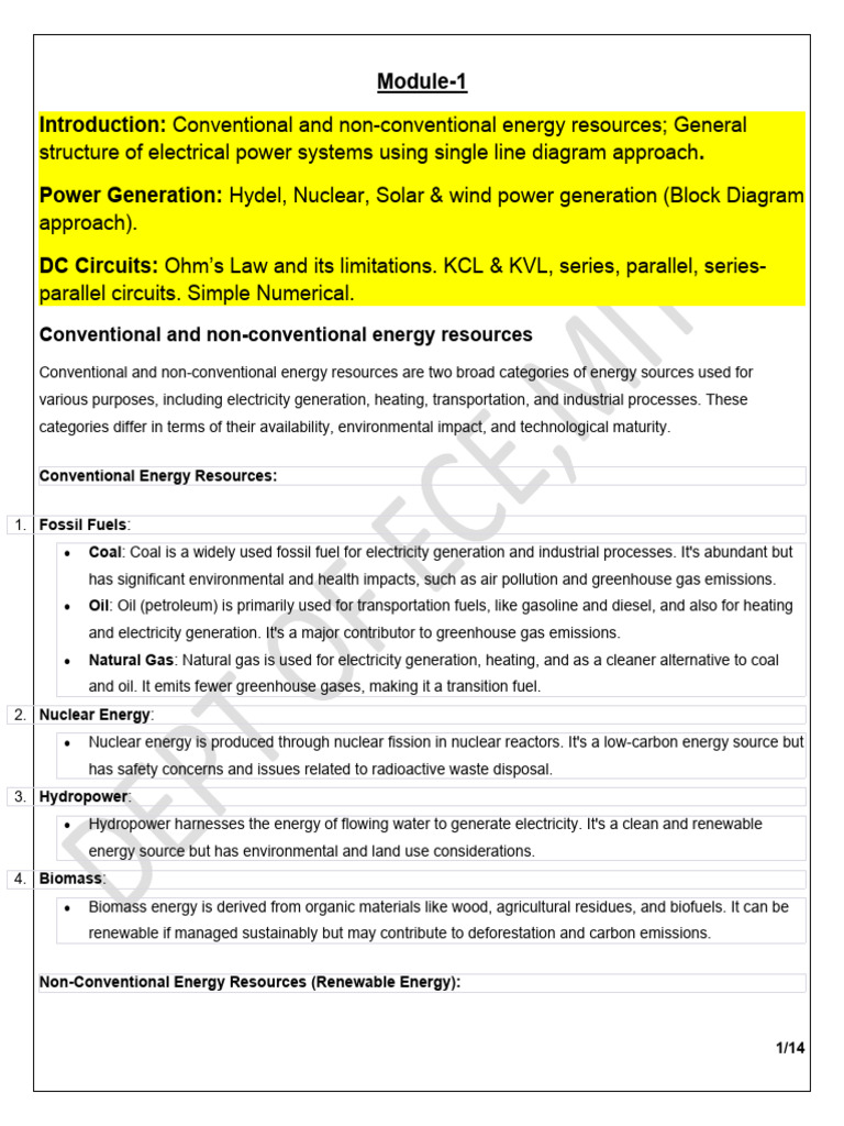 Unit1 Updated BESCK104B | PDF | Renewable Energy | Series And Parallel ...