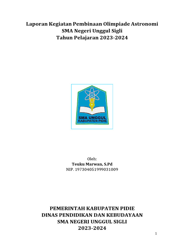 Pembinaan Olimpiade Astronomi SMA Sigli | PDF | Sains & Matematika
