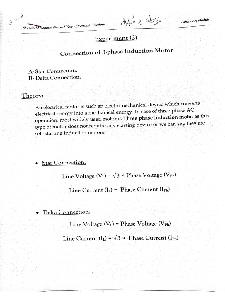 3 Phase Motor - AC Machine Lab | PDF