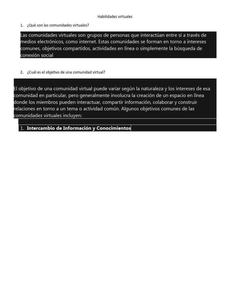 Comunidades Virtuales y sus Características | PDF