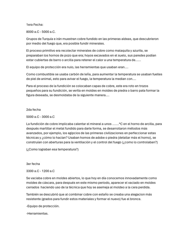 Fechas de La Linea Del Tiempo | PDF