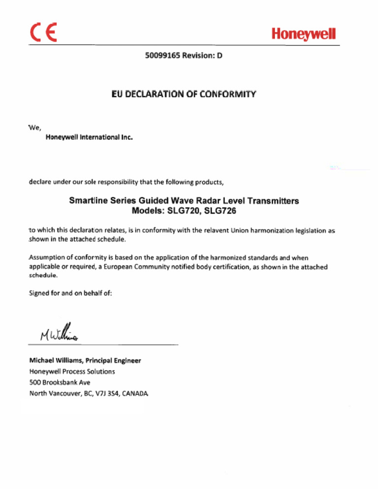 SLG720 EU Declaration of Conformity | PDF | Hertz | Electromagnetic ...