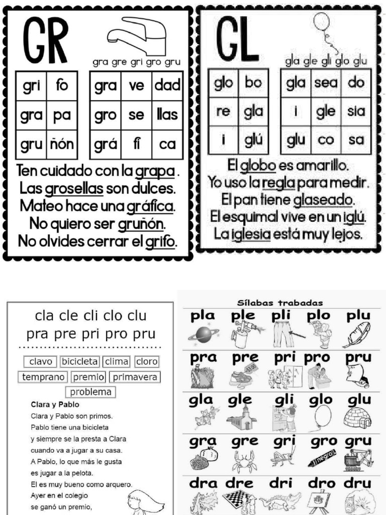 silabas trabadas actividades | PDF