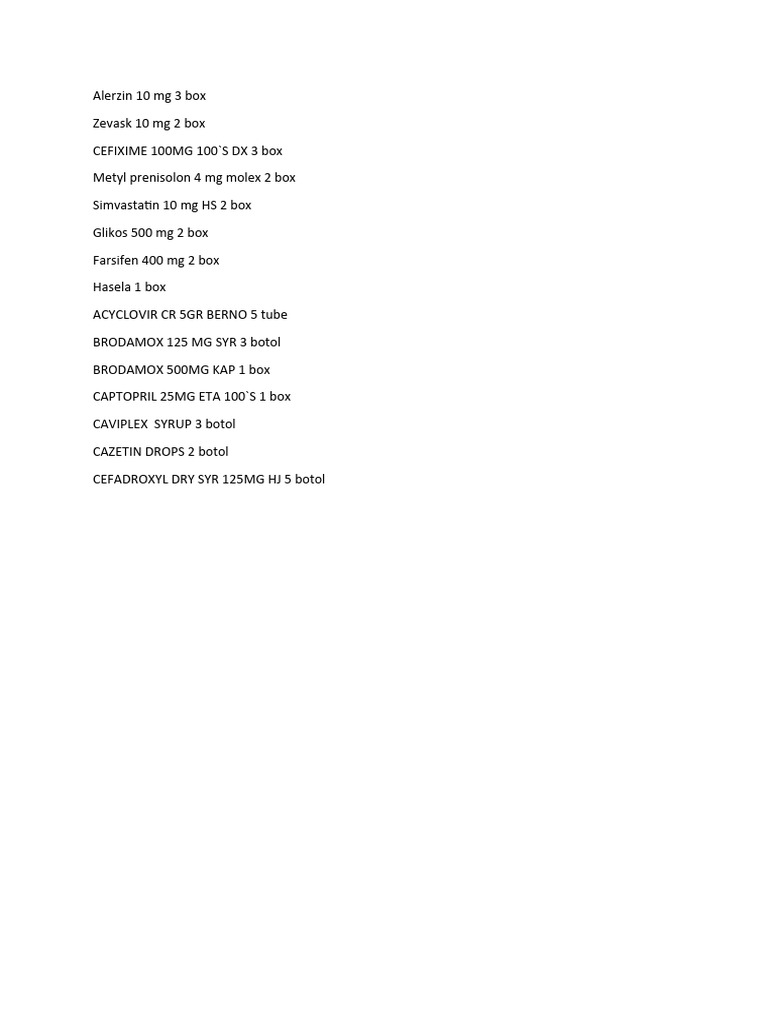 Pharmaceutical Product Inventory List | PDF