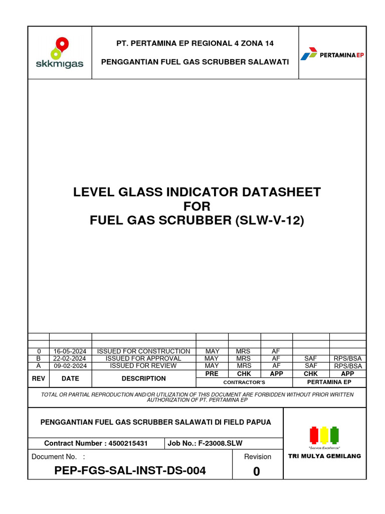 PEP-FGS-SAL-INST-DS-004 - Level Glass Indicator Datasheet Rev 0 | PDF