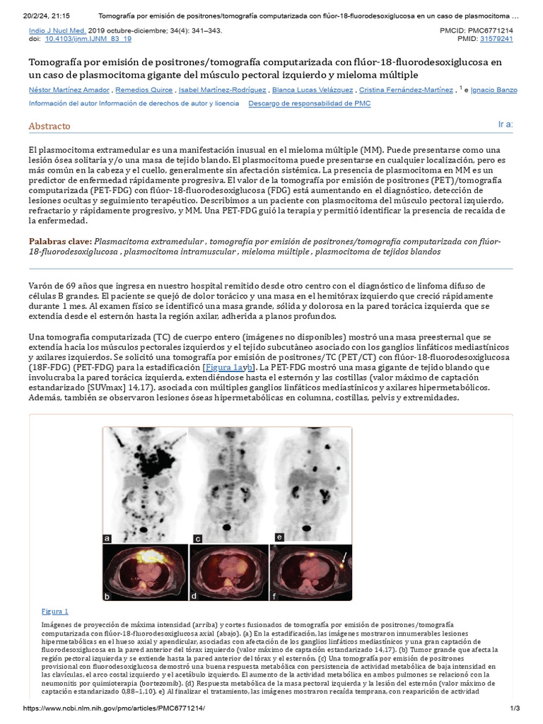 Tomografía Por Emisión de Positrones - Tomografía Computarizada Con Flúor-18-Fluorodesoxiglucosa ...