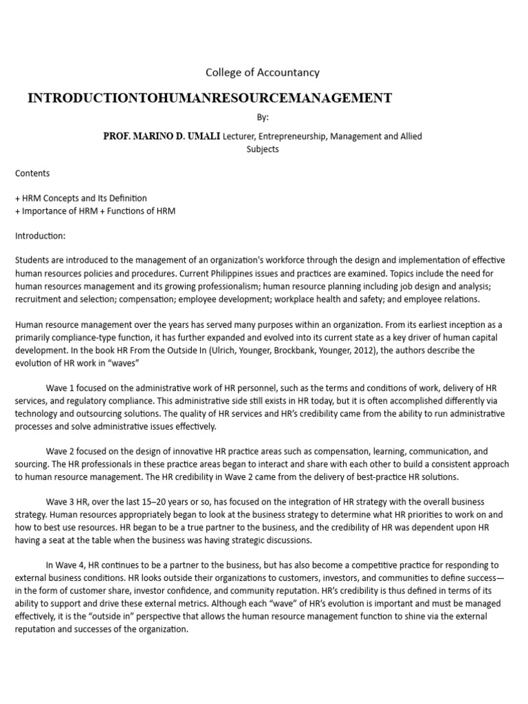 HRM Reviewer | PDF | Human Resource Management | Human Resources