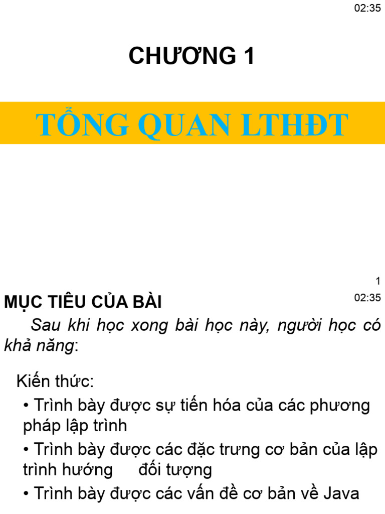 LTHDT - Chuong 1 - Tong Quan LTHDT | PDF