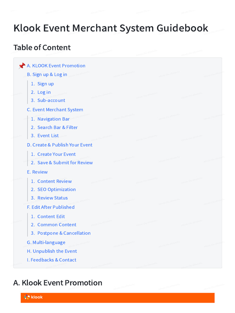 Klook Event Merchant System Guidebook | Download Free PDF | Search ...