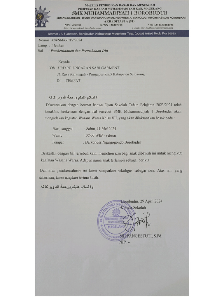 Surat Ijin Kerja | PDF