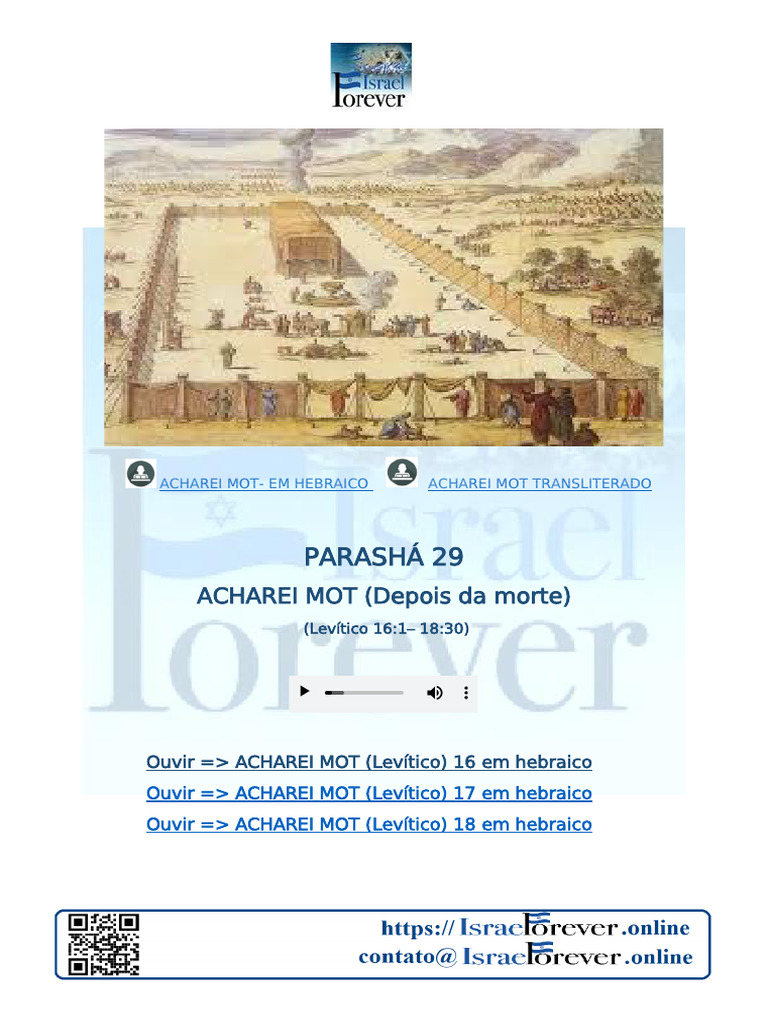 Parashá 29 - Acharei Mot - Depois Da Morte | PDF | Levítico | Messias