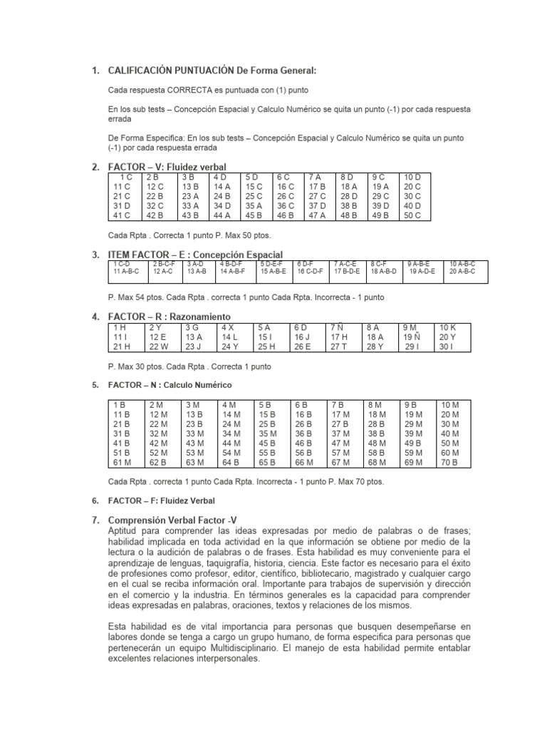 Calificación e Interpretación Del Pma | PDF | Ingeniería | Psicología ...