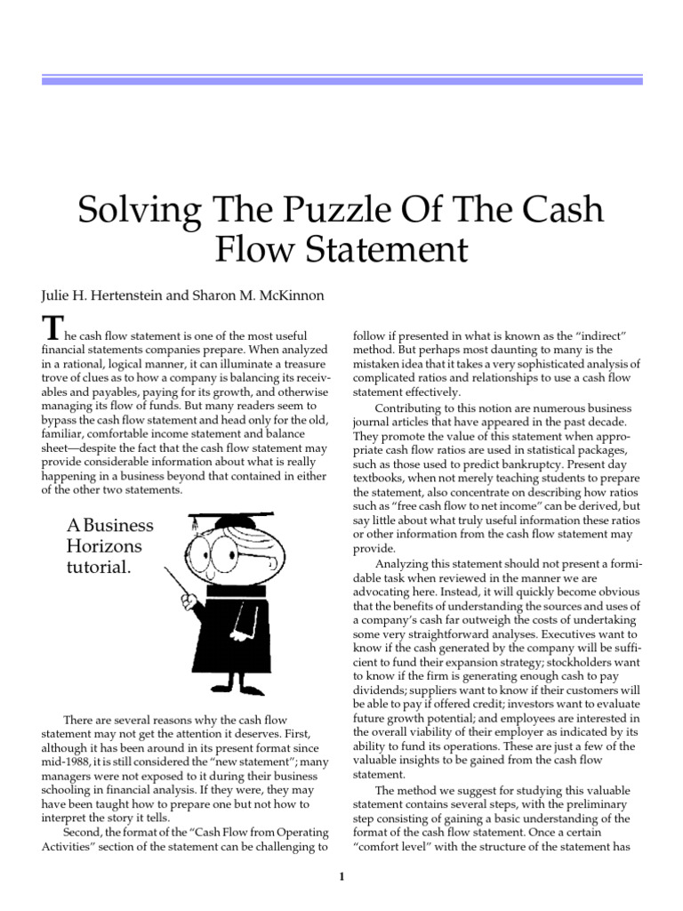 Solving The CF Puzzle | PDF | Cash Flow Statement | Investing