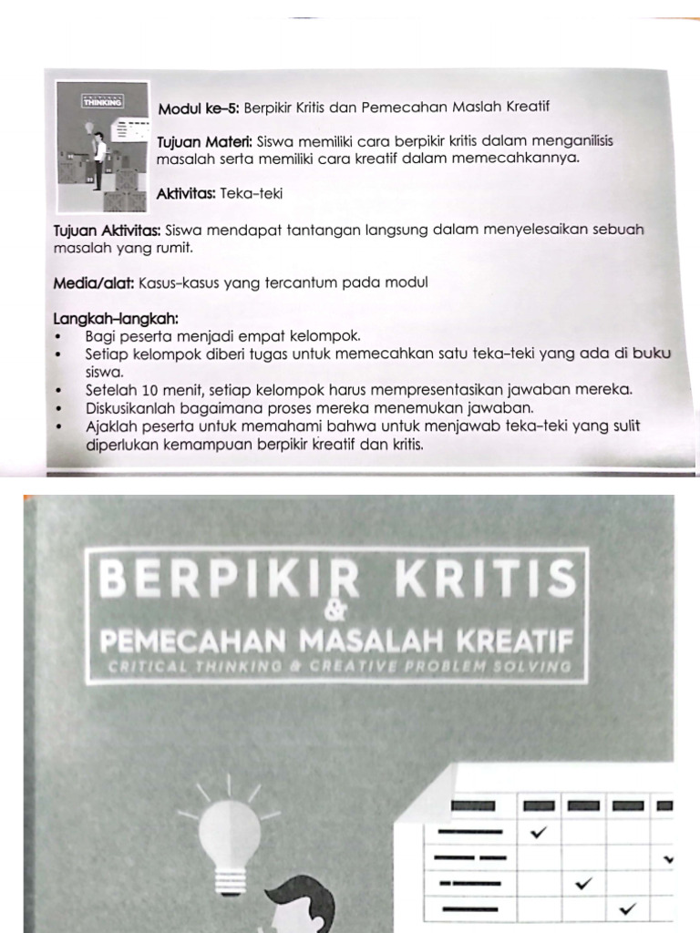 Berpikir Kritis Dan Pemecahan Masalah Kreatif | PDF