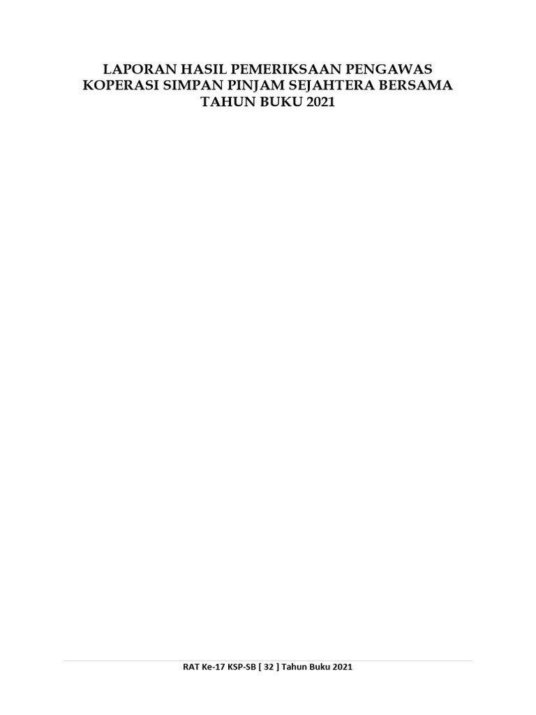 Laporan Hasil Pemeriksaan Badan Pengawas Tahun Buku 2021 | PDF | Karier & Perkembangan | Bisnis