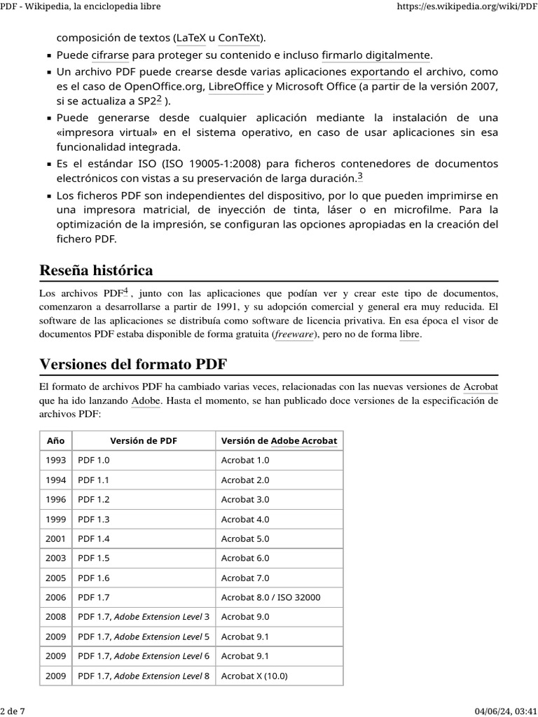 Portable Document Format 4 Wikipédia A Enciclopédia Livre Pdf Ingeniería De Software 