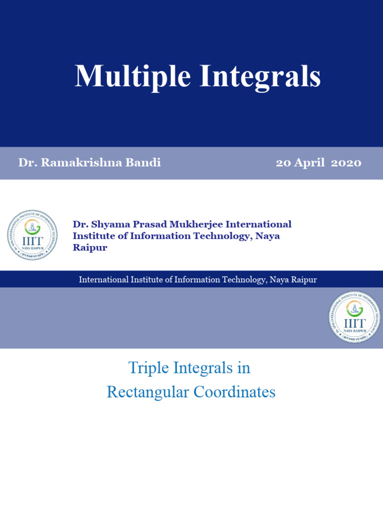 Triple Integration | PDF | Cartesian Coordinate System | Integral