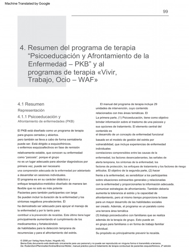 Manual parte 2 | PDF | Esquizofrenia | Terapia