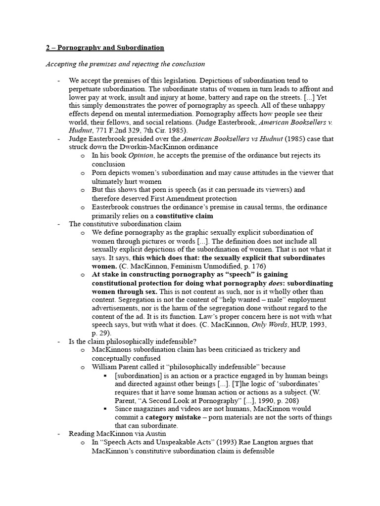 2 – Pornography and Subordination | PDF