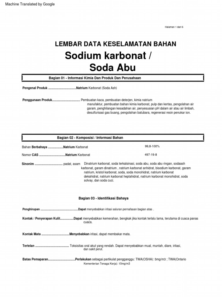 Sodium Carbonate (Soda Ash) - IND | PDF