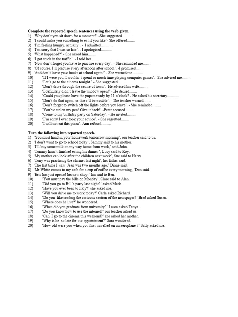 Direct Speech Sentences Using The Verb Given-1 | PDF | Home & Garden | Art