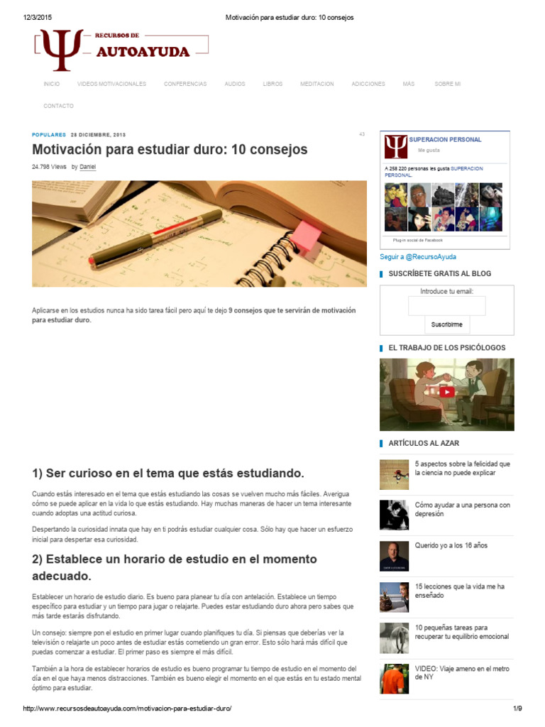 Motivacion para Estudiar Duro | PDF | Motivación | Motivacional