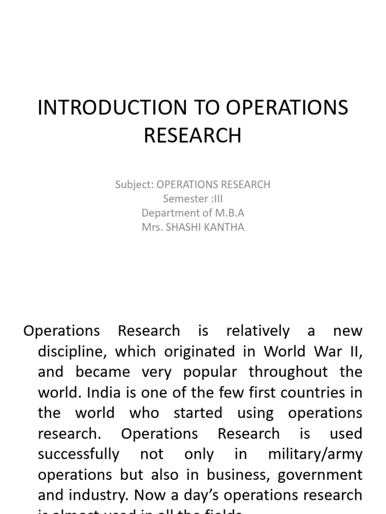 Introduction To Operations Research | PDF | Operations Research ... Introduction To Operations Research | PDF | Operations Research ...