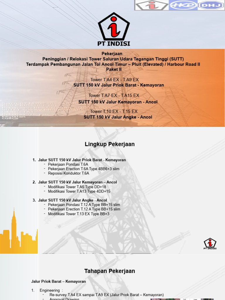 Pekerjaan Relokasi Tower SUTT 150 kV | PDF
